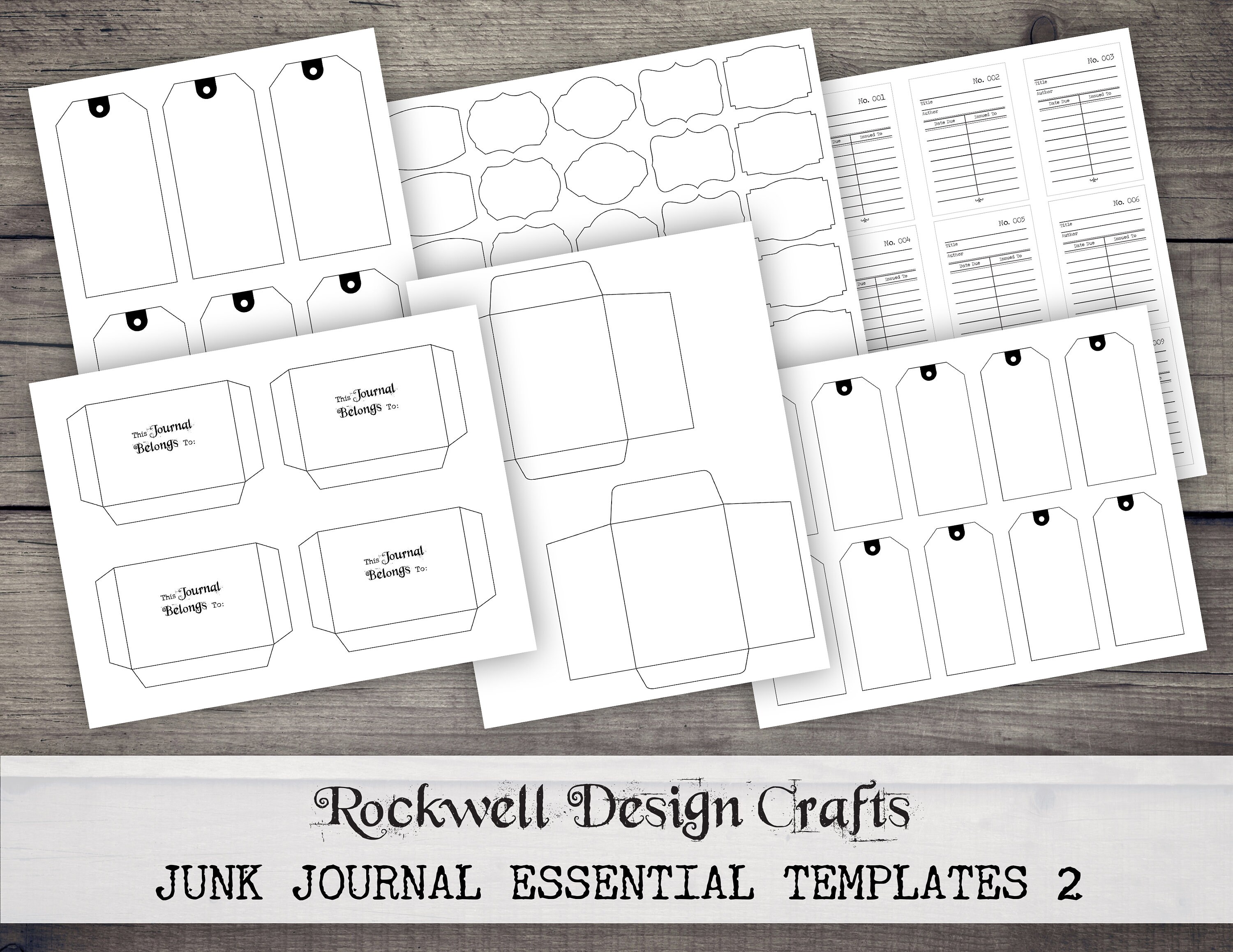 Junk Journal Essential Templates 2 printables Ink Saver, Vintage Junk ...