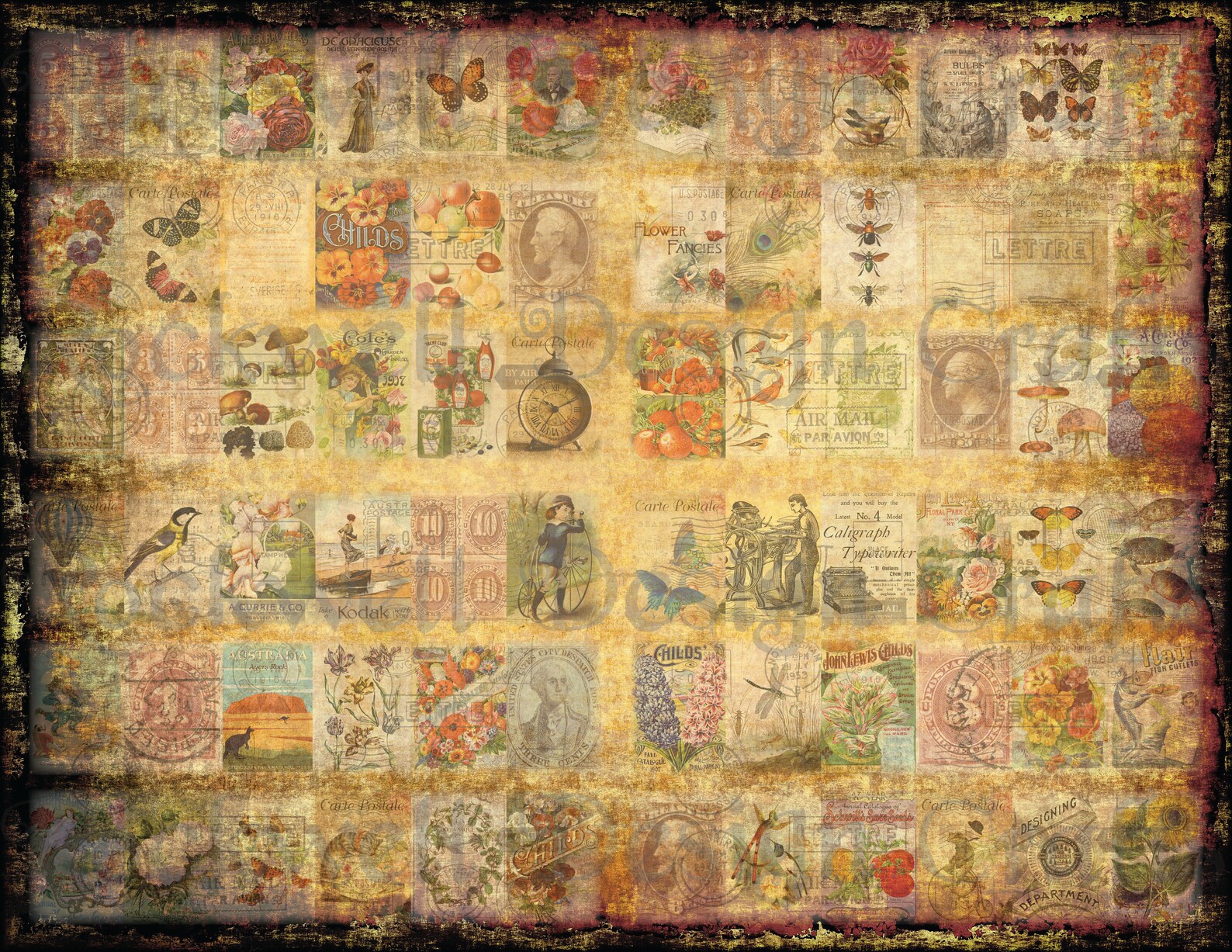 Collage Hodgepodge Snippets (printables), Junk Journal Pages, Collages ...