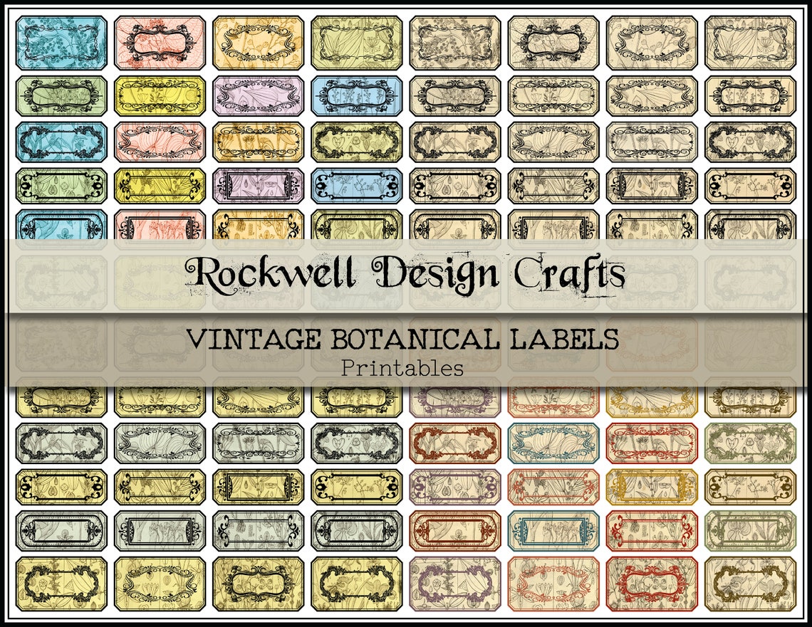 Vintage Botanical Labels digital Printables for Junk - Etsy