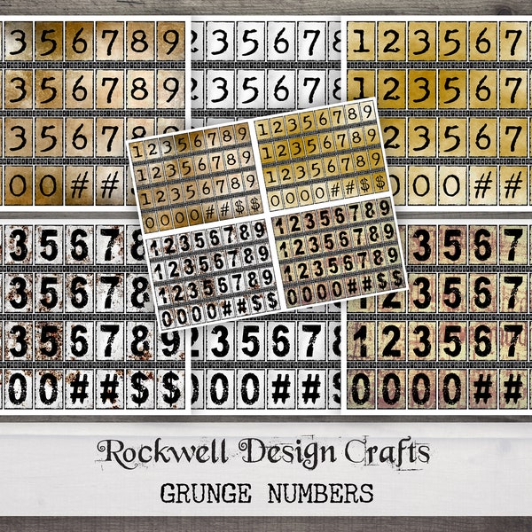 Grunge Numbers - Etsy