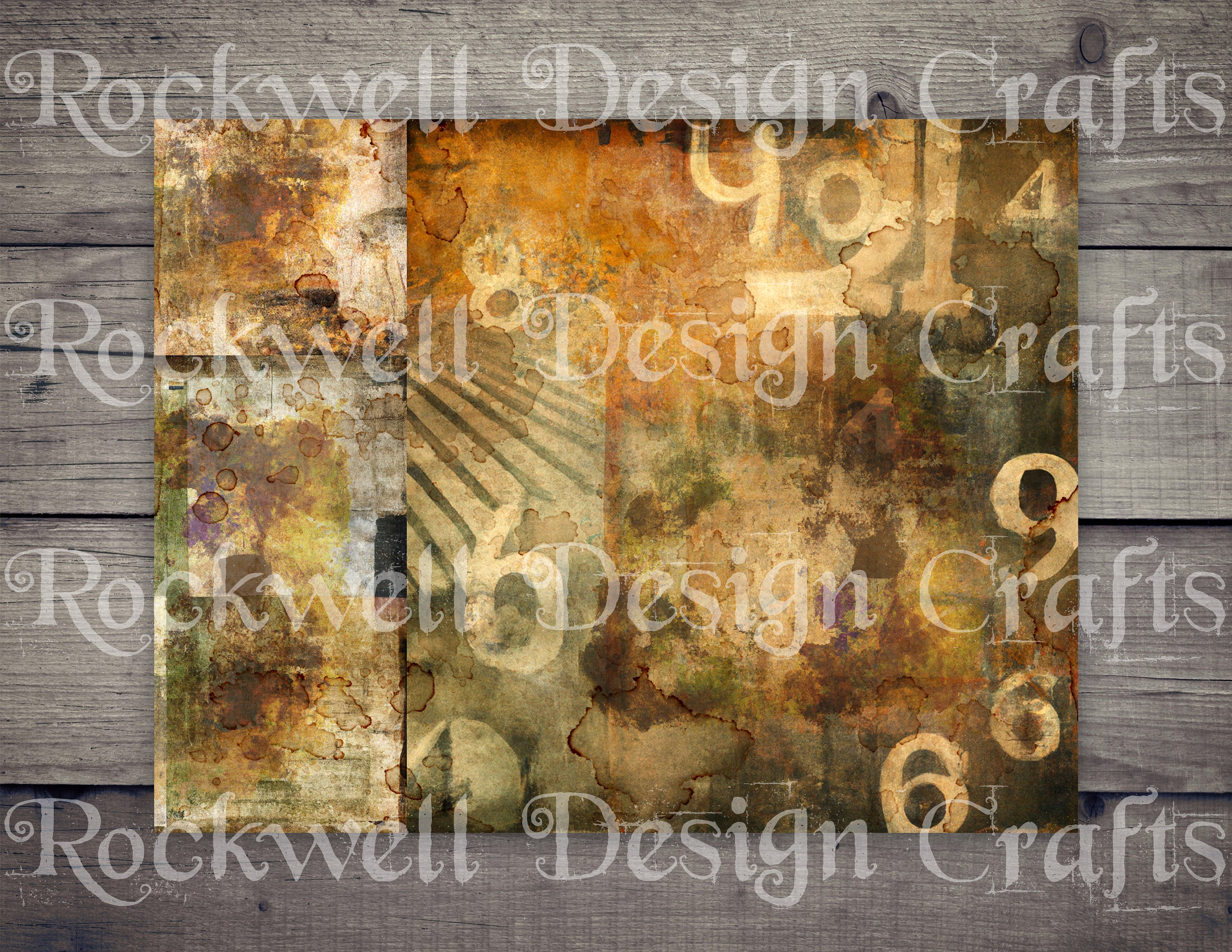 Grungy Collaged Number Papers printables, Junk Journal Pages, Collage ...