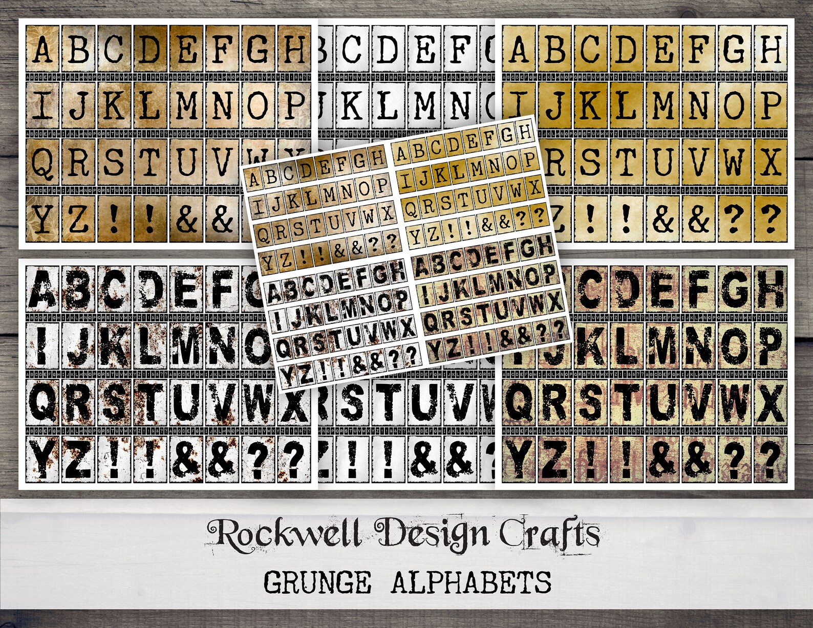 Grunge Alphabets (digital Printables for Junk Journaling, Collaging ...