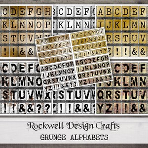 Grunge Alphabets (digital Printables for Junk Journaling, Collaging ...