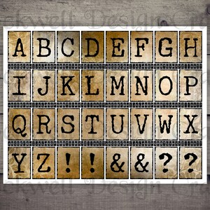 Grunge Alphabets (digital Printables for Junk Journaling, Collaging ...