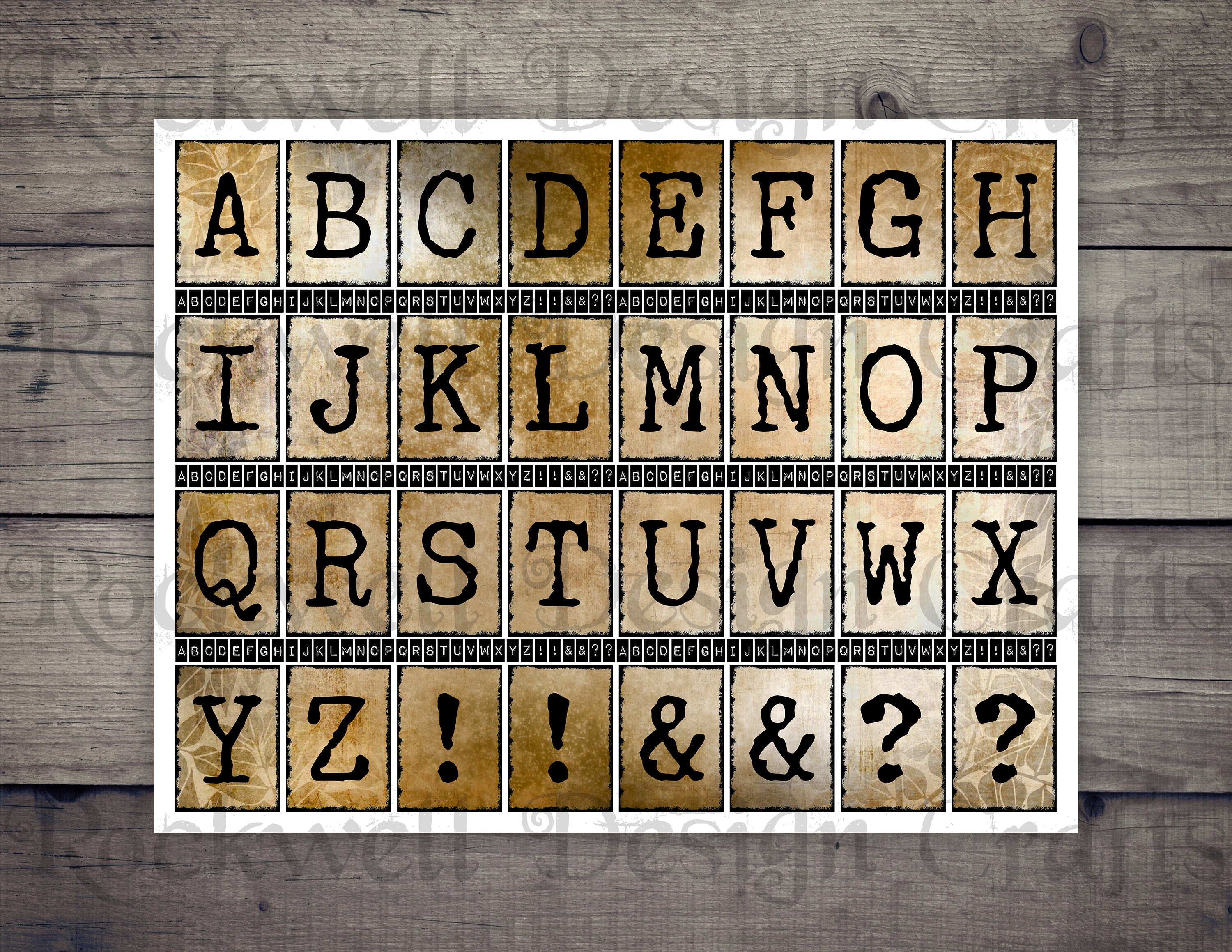 Grunge Alphabets digital Printables for Junk Journaling - Etsy Canada
