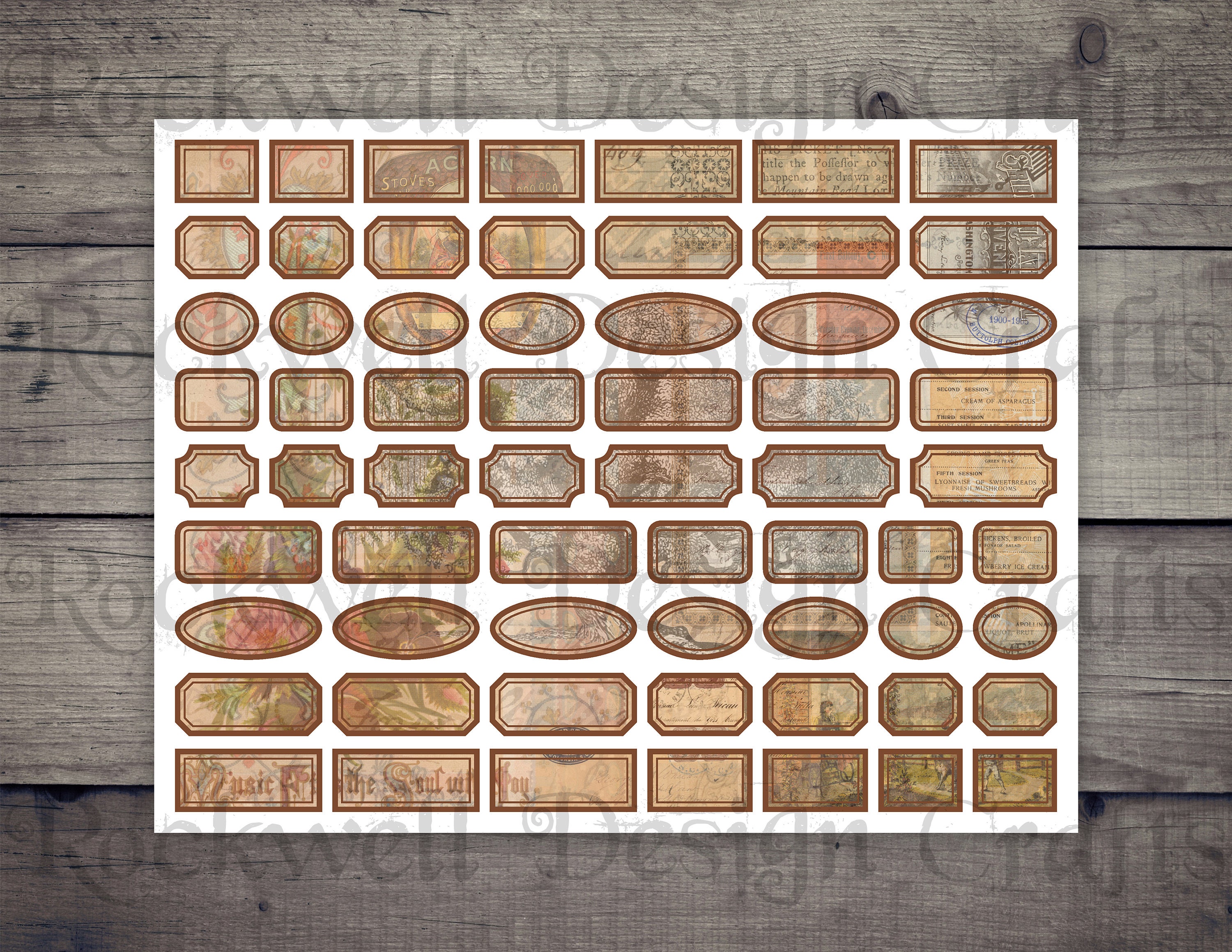 Collage Hodgepodge Labels (digital Printables for Junk Journaling ...