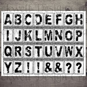 Grunge Alphabets (digital Printables for Junk Journaling, Collaging ...