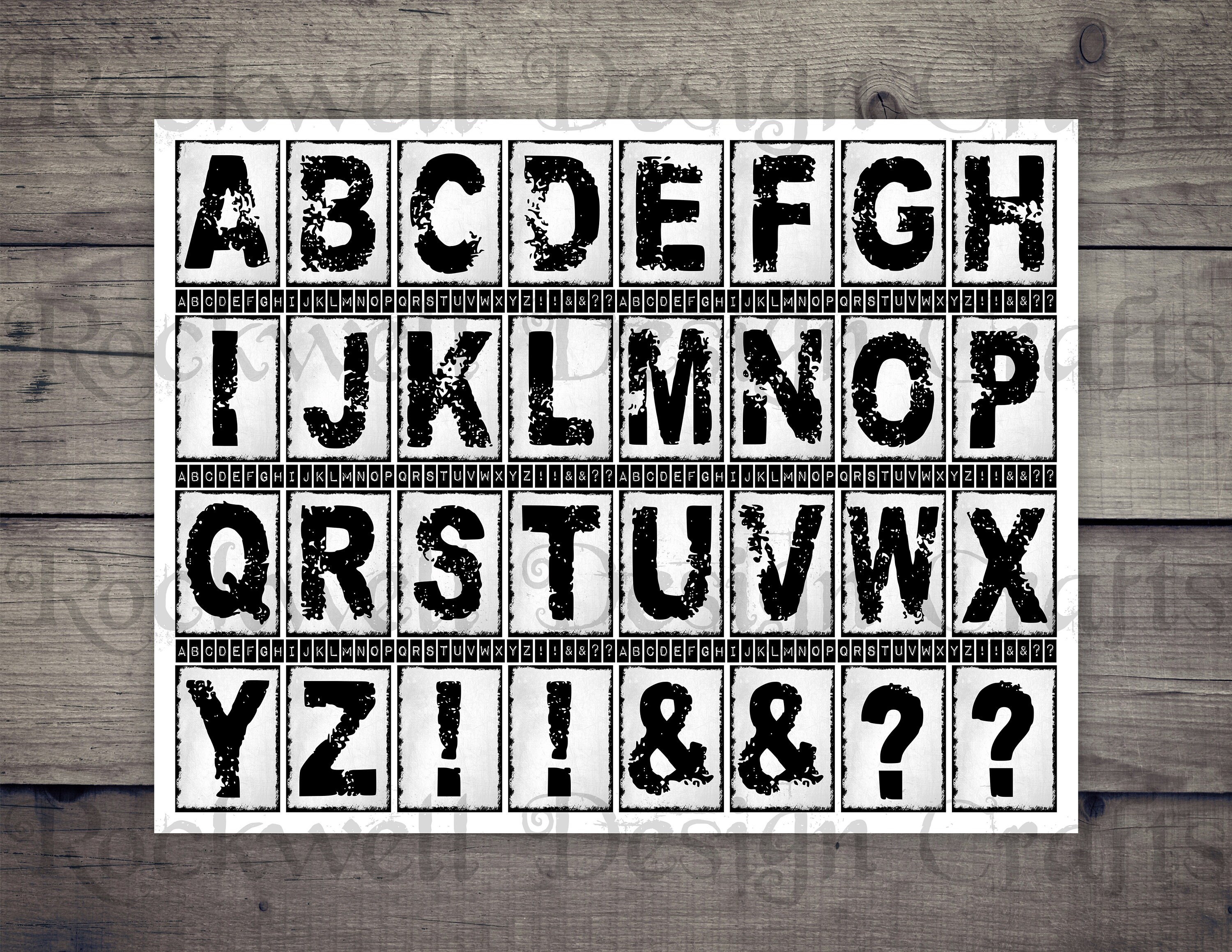Grunge Alphabets digital Printables for Junk Journaling - Etsy