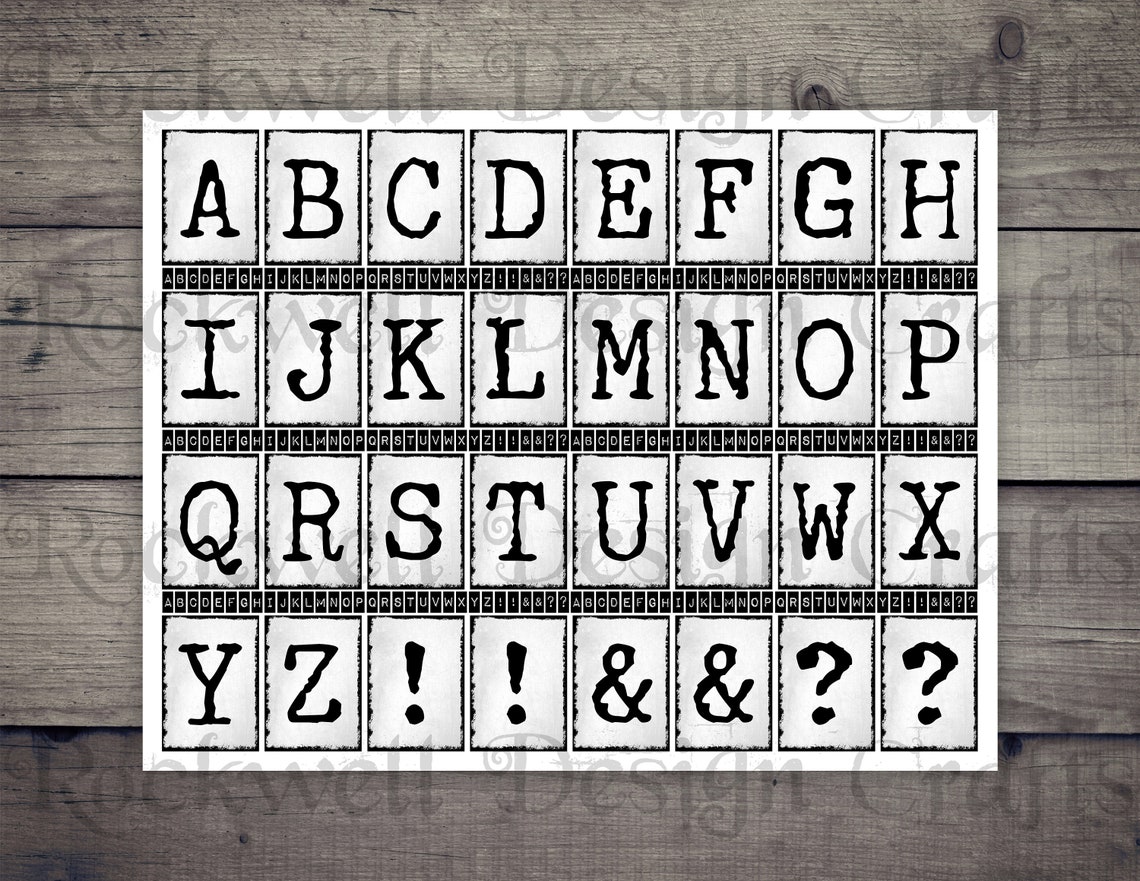 Grunge Alphabets digital Printables for Junk Journaling, Collaging ...