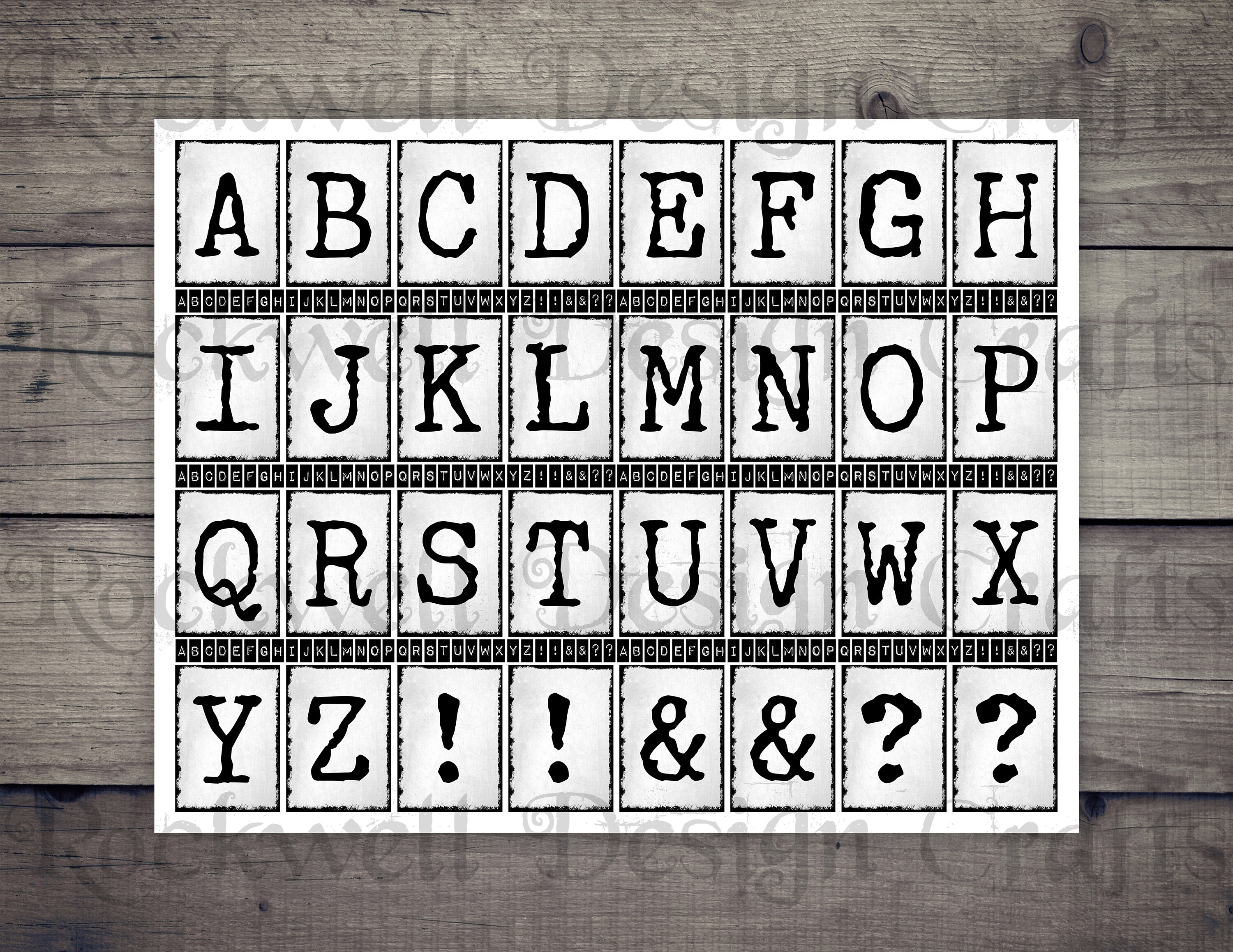 Grunge Alphabets digital Printables for Junk Journaling - Etsy