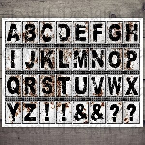 Grunge Alphabets (digital Printables for Junk Journaling, Collaging ...
