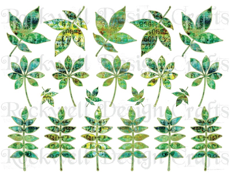 Collage Dollar Fodder Foliage printables Junk Journal - Etsy