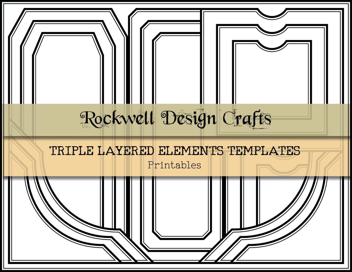 Triple Layered Elements Templates printables Junk Journal - Etsy