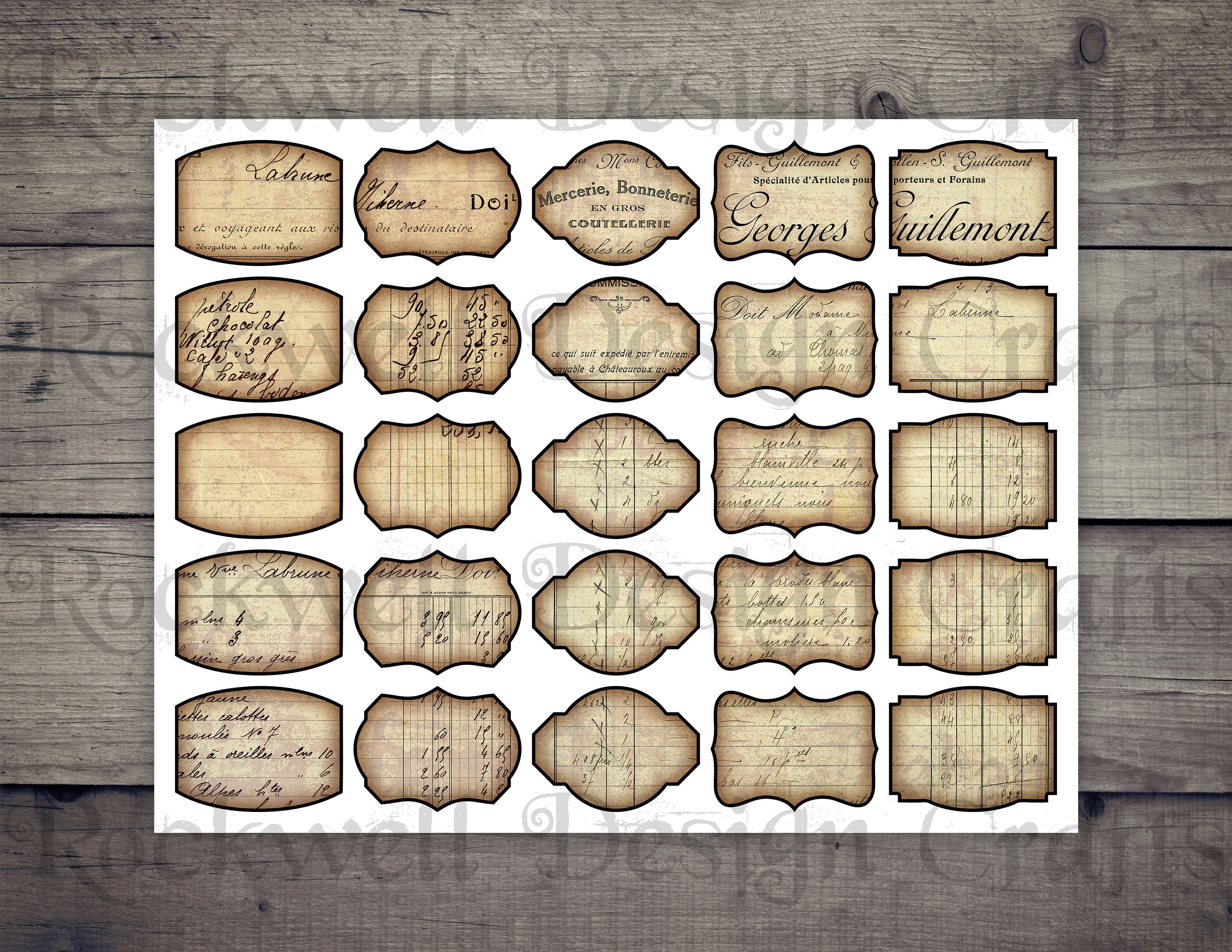 Vintage Collaged Labels digital Printables for Junk Journaling ...