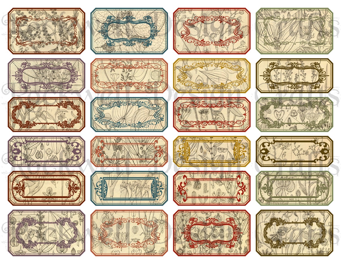 Vintage Botanical Labels digital Printables for Junk - Etsy