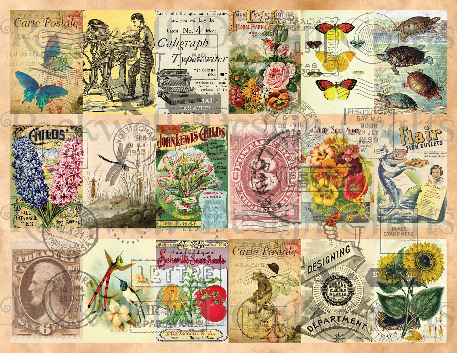 Collage Hodgepodge Snippets (printables), Junk Journal Pages, Collages ...