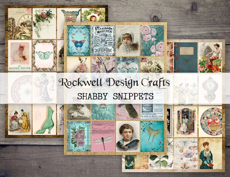 Shabby Snippets digital Printables for Junk Journaling, Collaging ...
