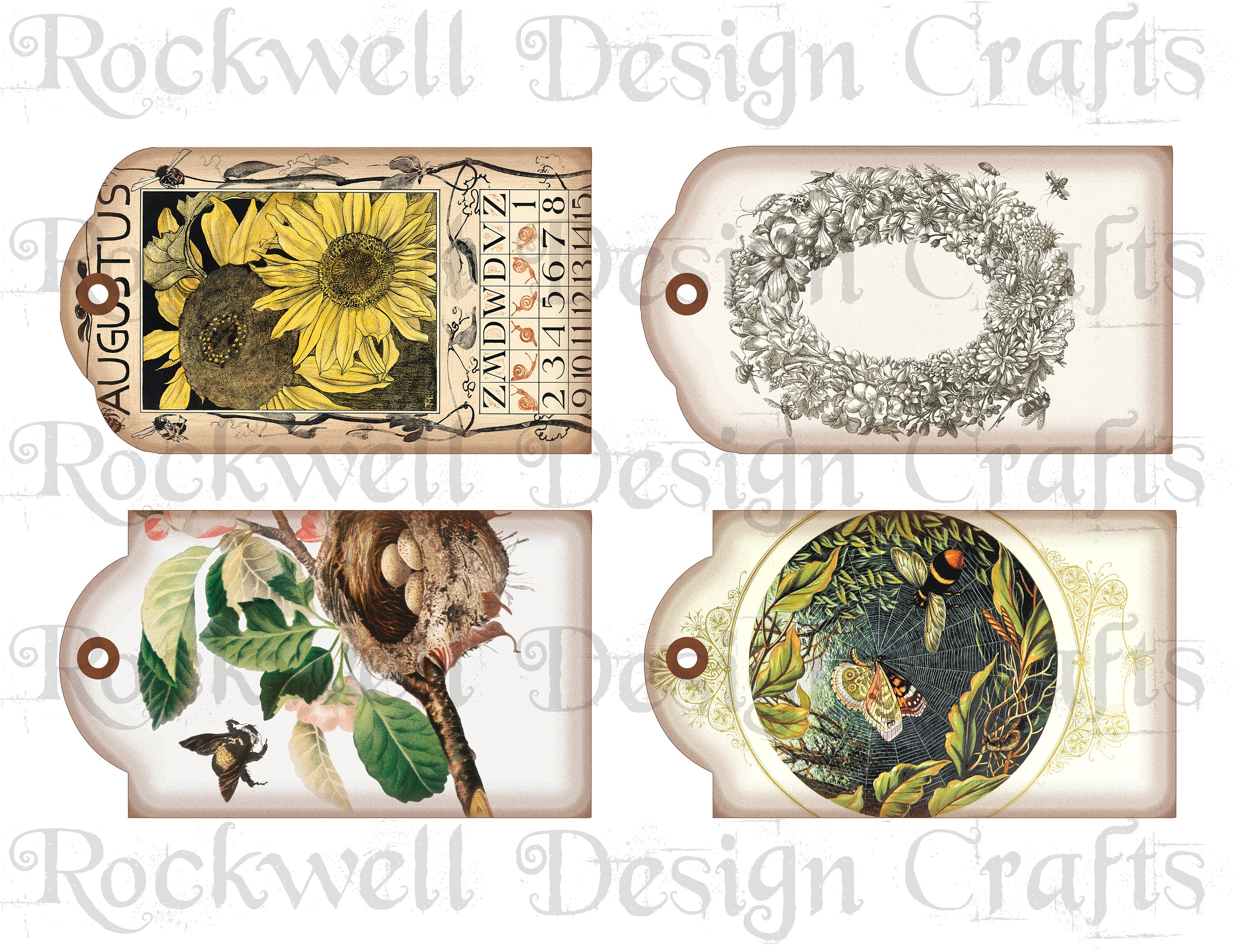 Bee Tag Book Kit printables Vintage Junk Journal, Ephemera, Elements ...