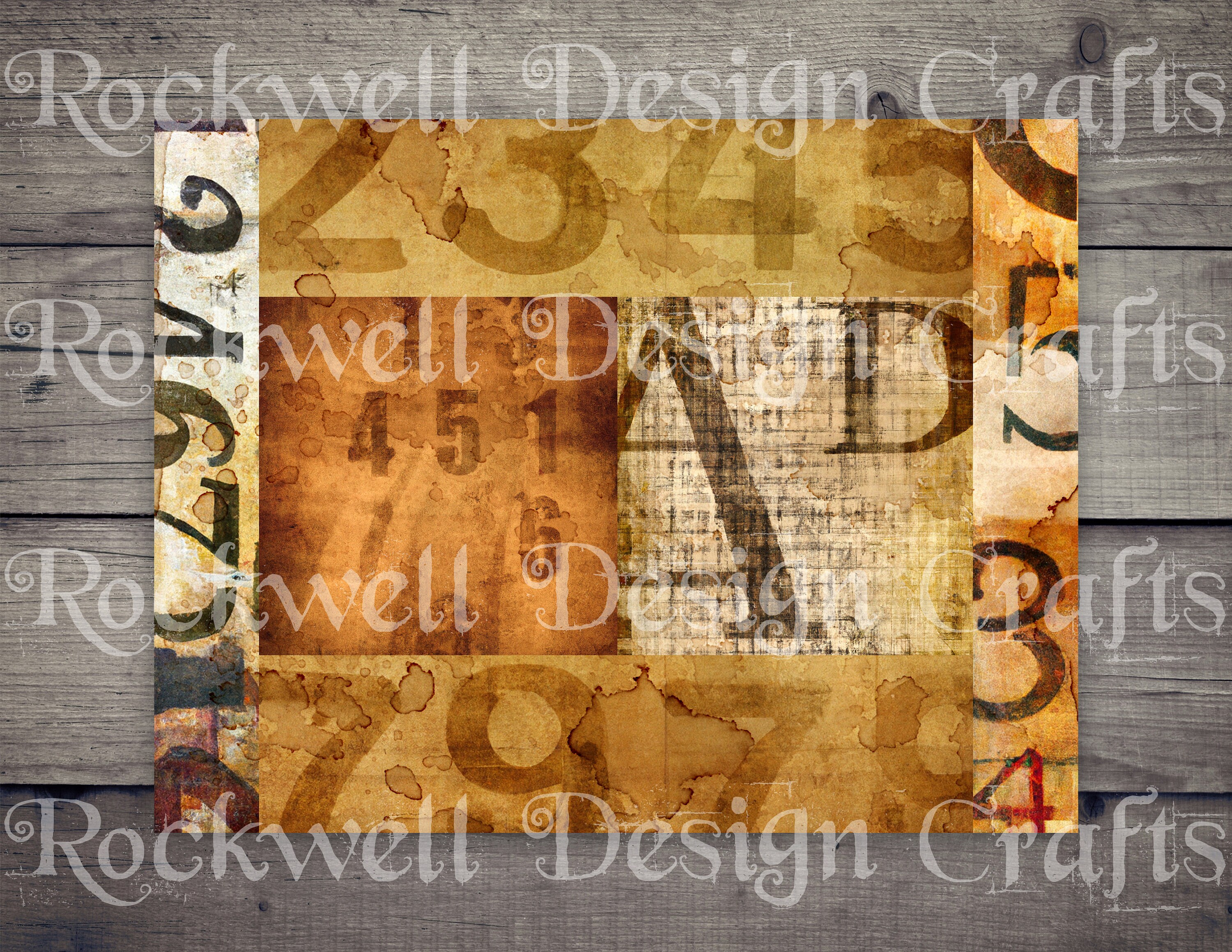 Grungy Collaged Number Papers printables, Junk Journal Pages, Collage Paper, Scrapbooking Sheets ...