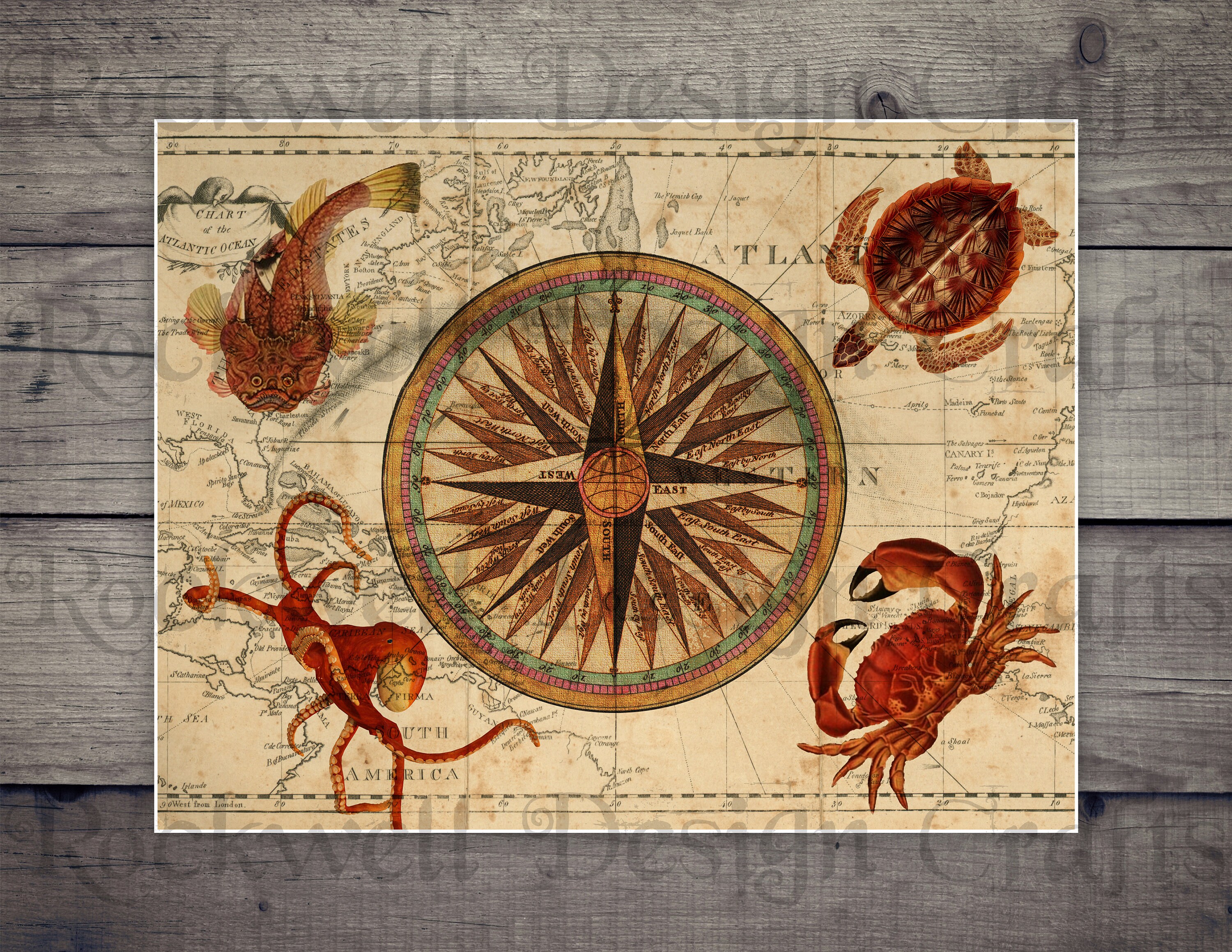 Ocean Wonders Collage Sheets printables, Junk Journal Pages ...