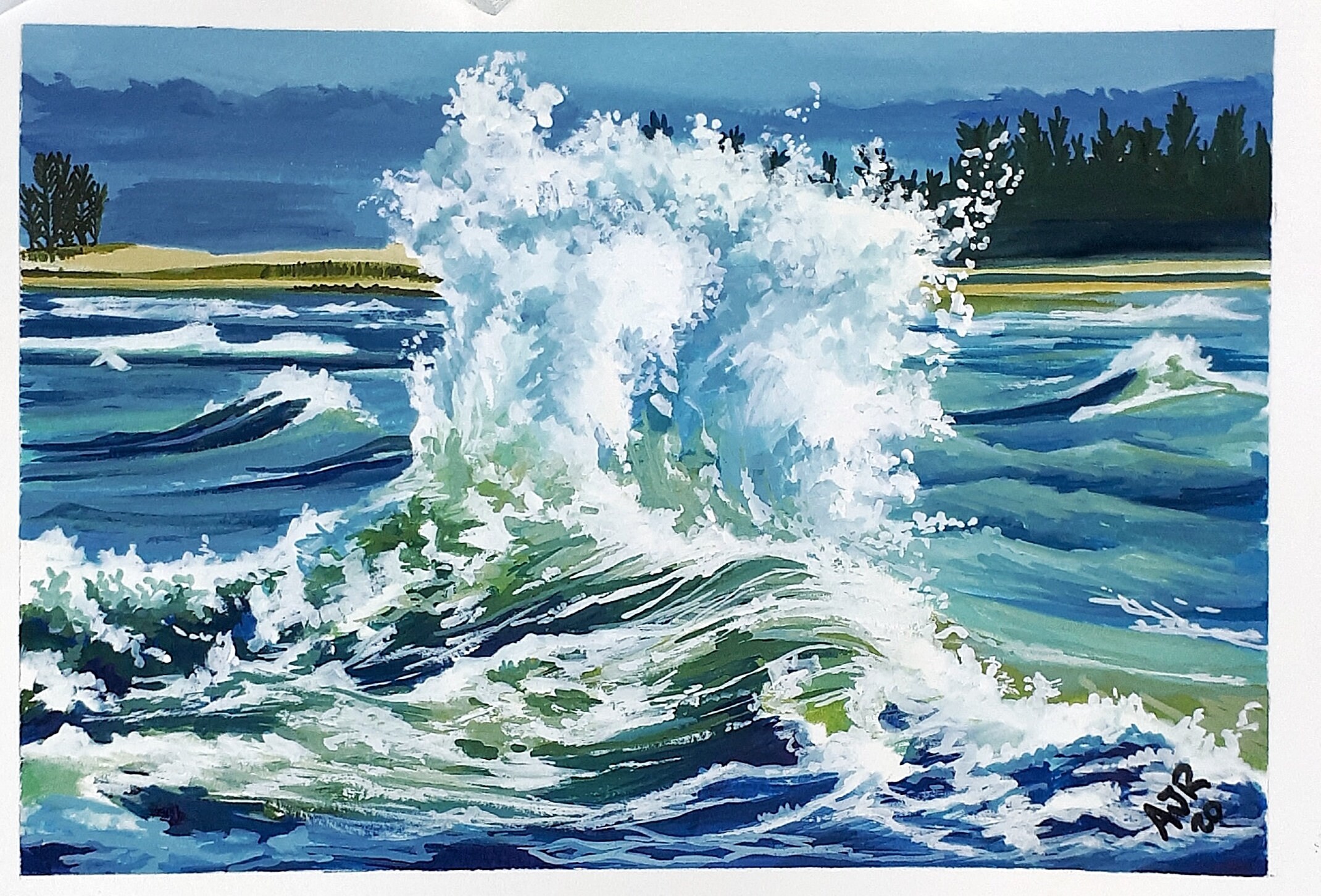 Crashing Waves A5 Giclée Art Print - Etsy España