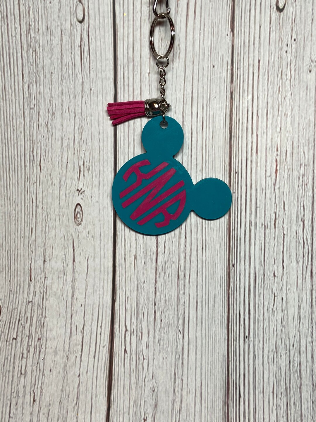 Mickey Head Monogram Keychain - Etsy