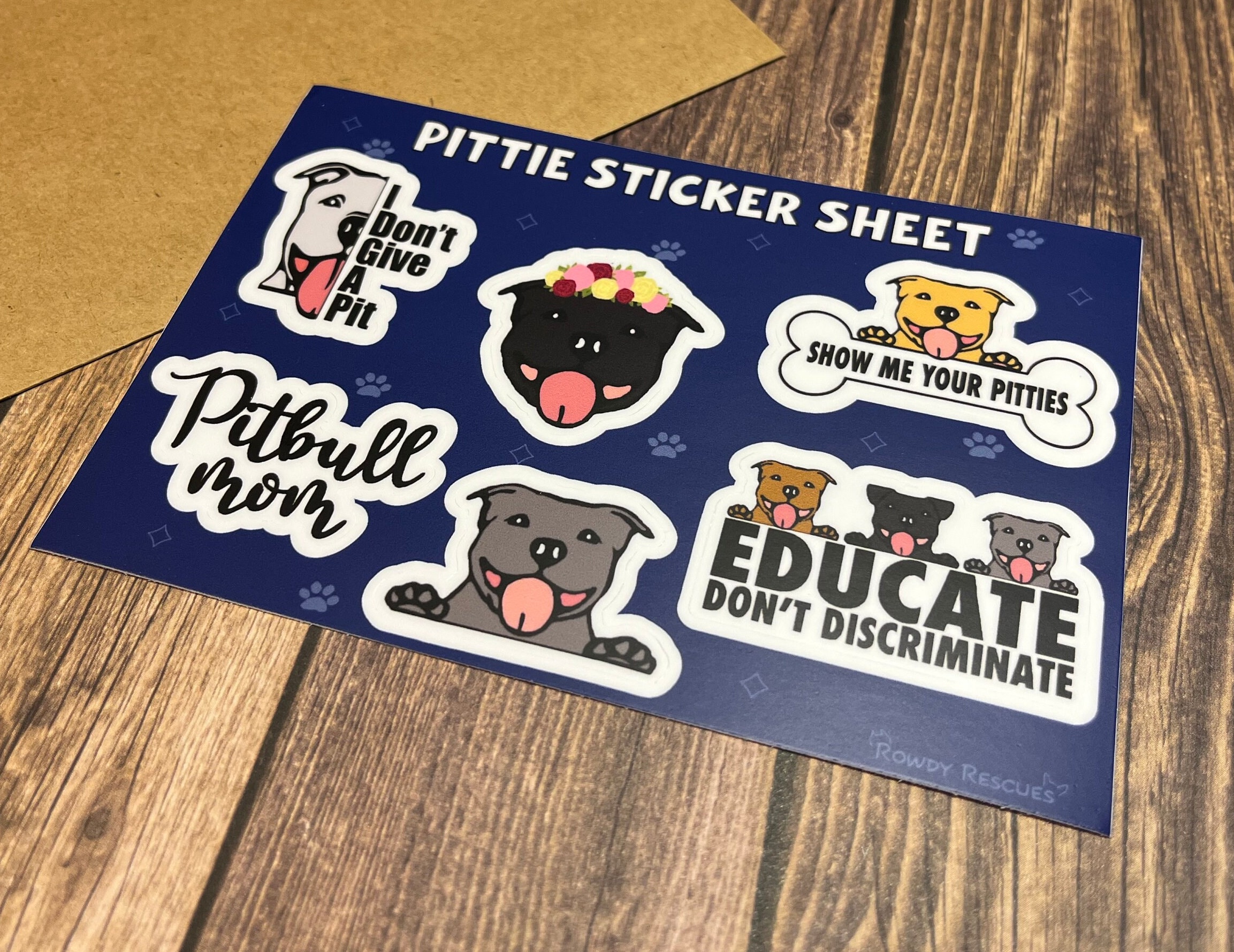 Pitbull Sticker Sheet, Pitbull Stickers, Pitbull Mom, Pittie Stickers ...