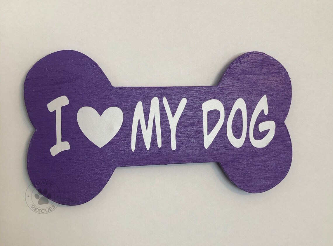 Dog Magnet I Love My Dog Dog Bone Magnet | Etsy