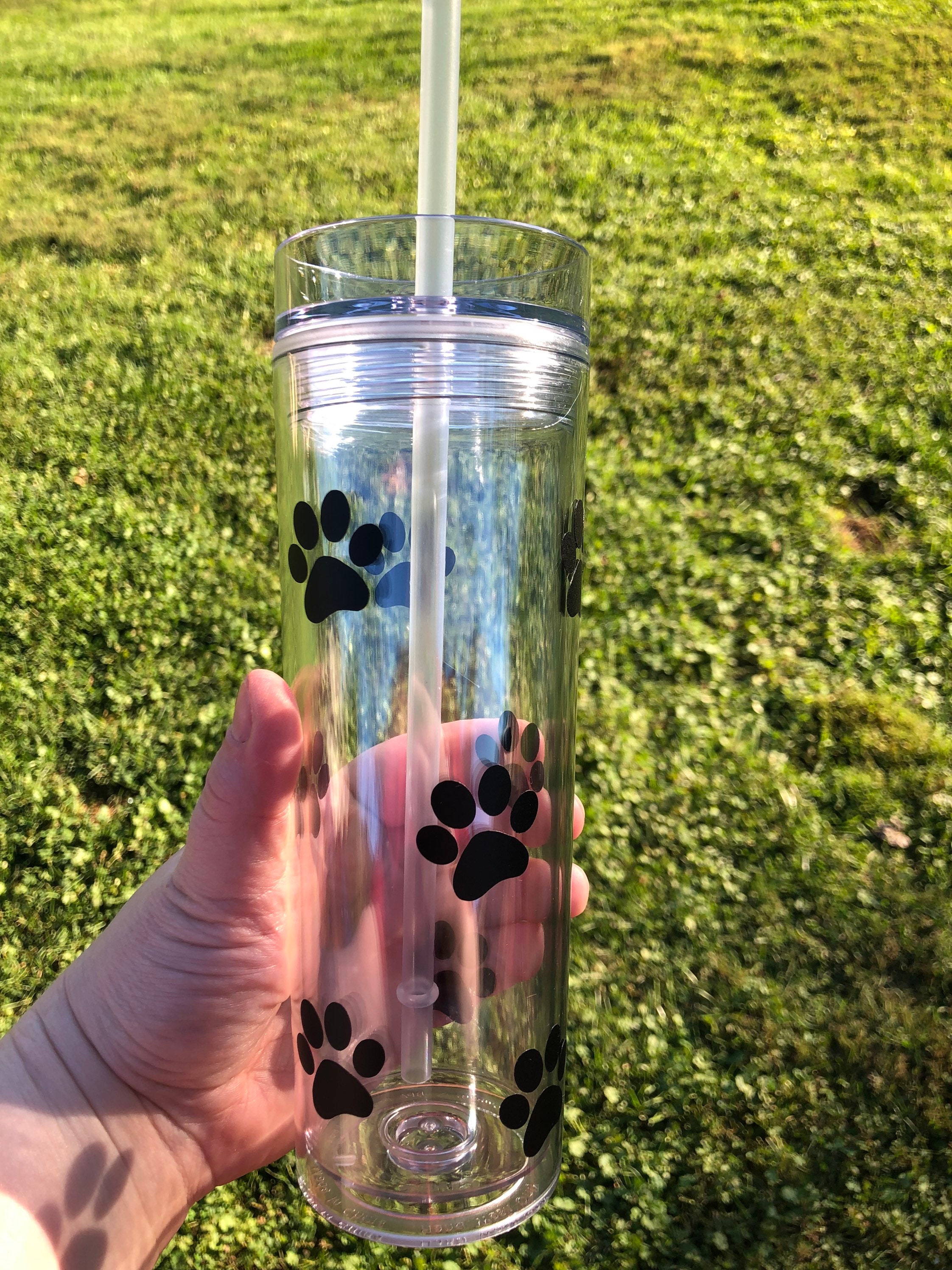 Paw Print Cup Reusable Cup Reusable Tumbler | Etsy
