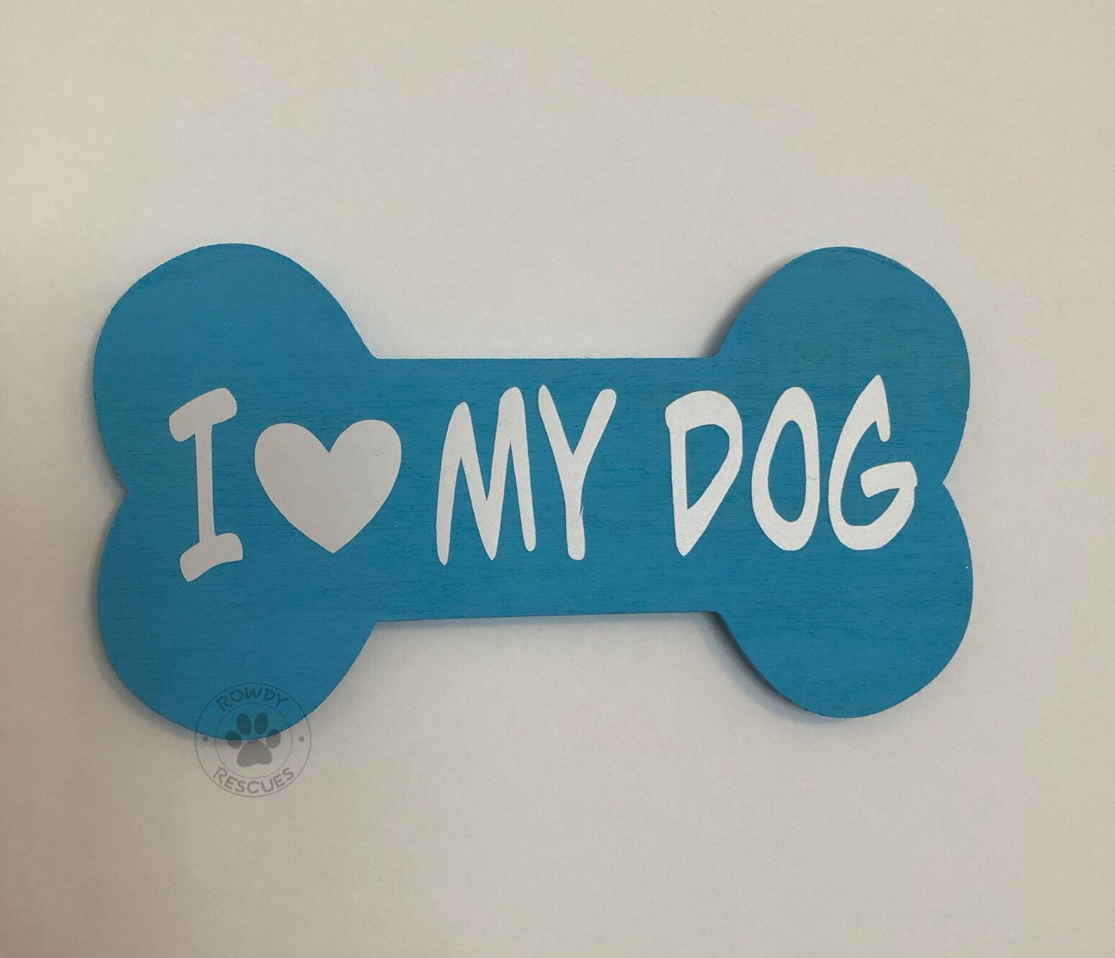 I Love My Dog Magnet, Hand-painted Wooden Dog Bone - Etsy