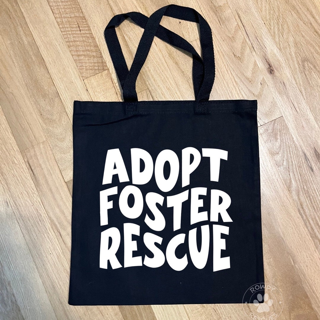 Adopt Foster Rescue Bag, Dog Mom Tote Bag, Canvas Tote Bag, Tote Bags ...