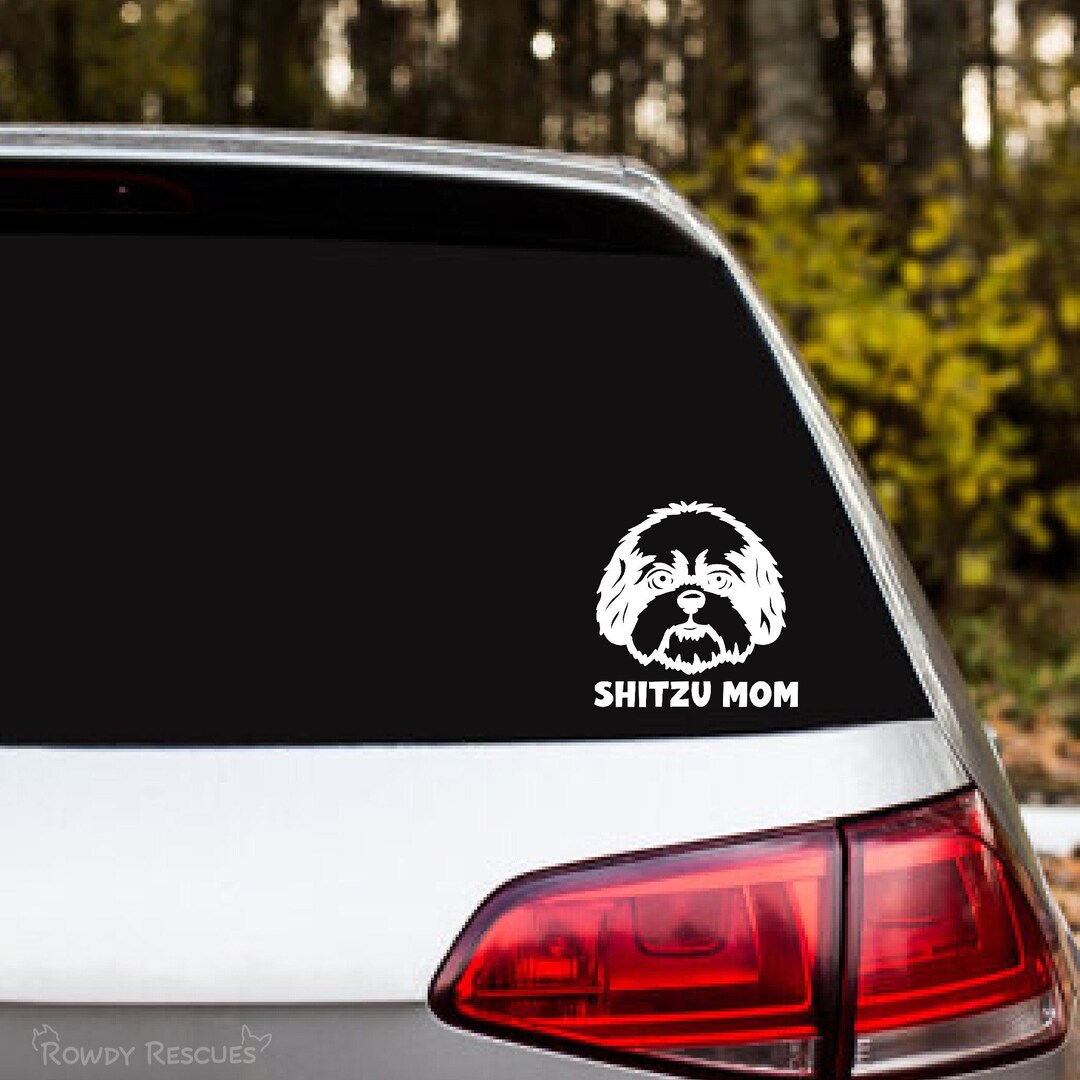 Shitzu Decal, Dog Decal, Custom Dog Mom Decal, Custom Shitzu Decal, Dog ...