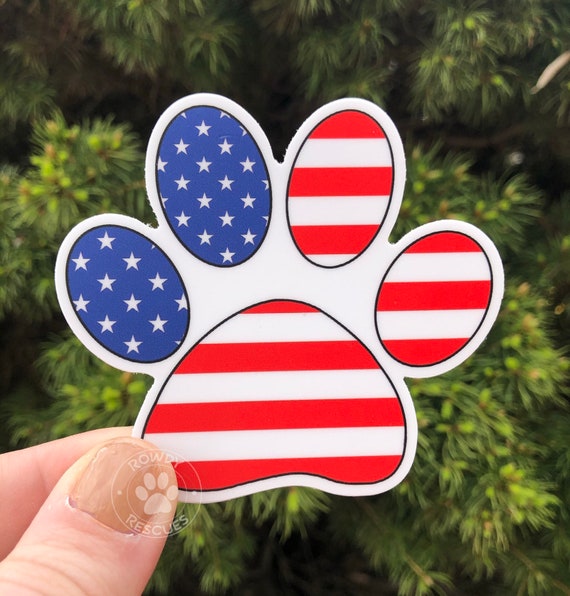 Paw Print Sticker Dog Sticker America Sticker | Etsy