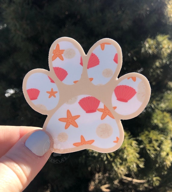 Paw Print Sticker Dog Sticker Beach Sticker | Etsy