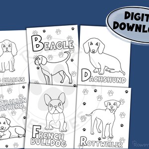 Digital Coloring Book, Dog Coloring Pages, Alphabet Coloring Pages, Dog ...
