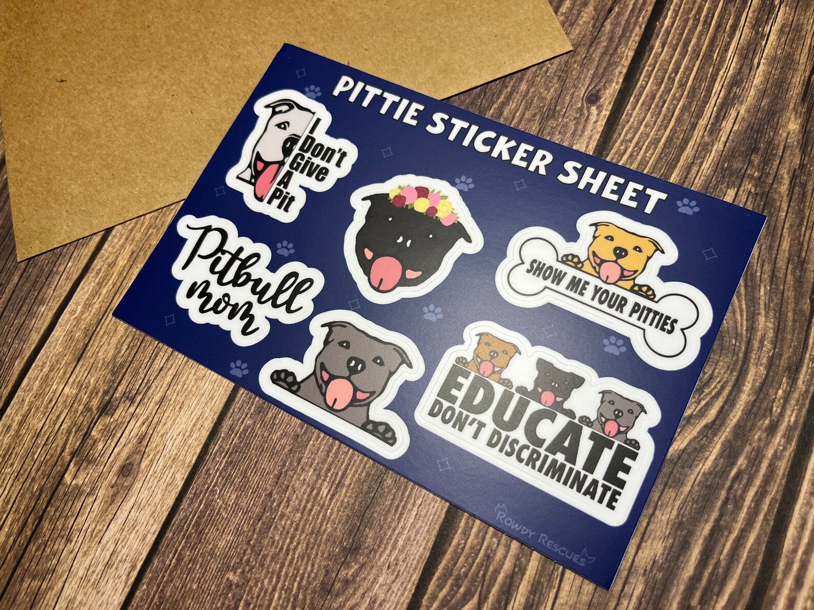 Pitbull Sticker Sheet, Waterproof Pittie Mom Stickers - Etsy