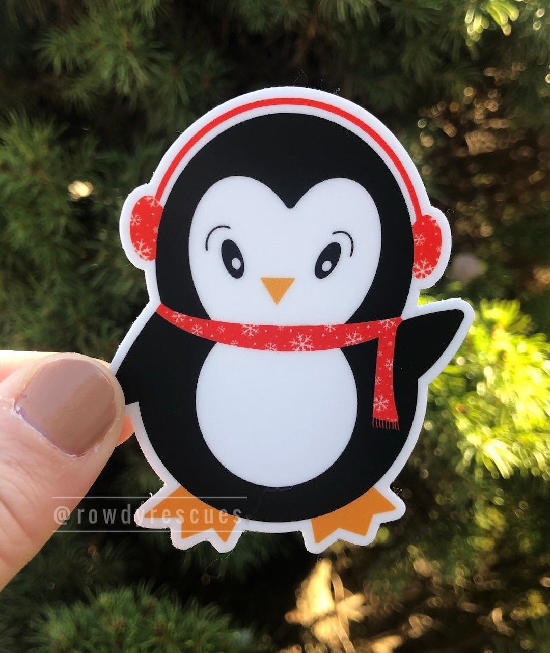 Penguin Sticker, Holiday Sticker, Winter Sticker, Christmas Sticker - Etsy