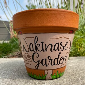 CUSTOM Garden Sign Painted Flower Pot Hand Painted Sign - Etsy