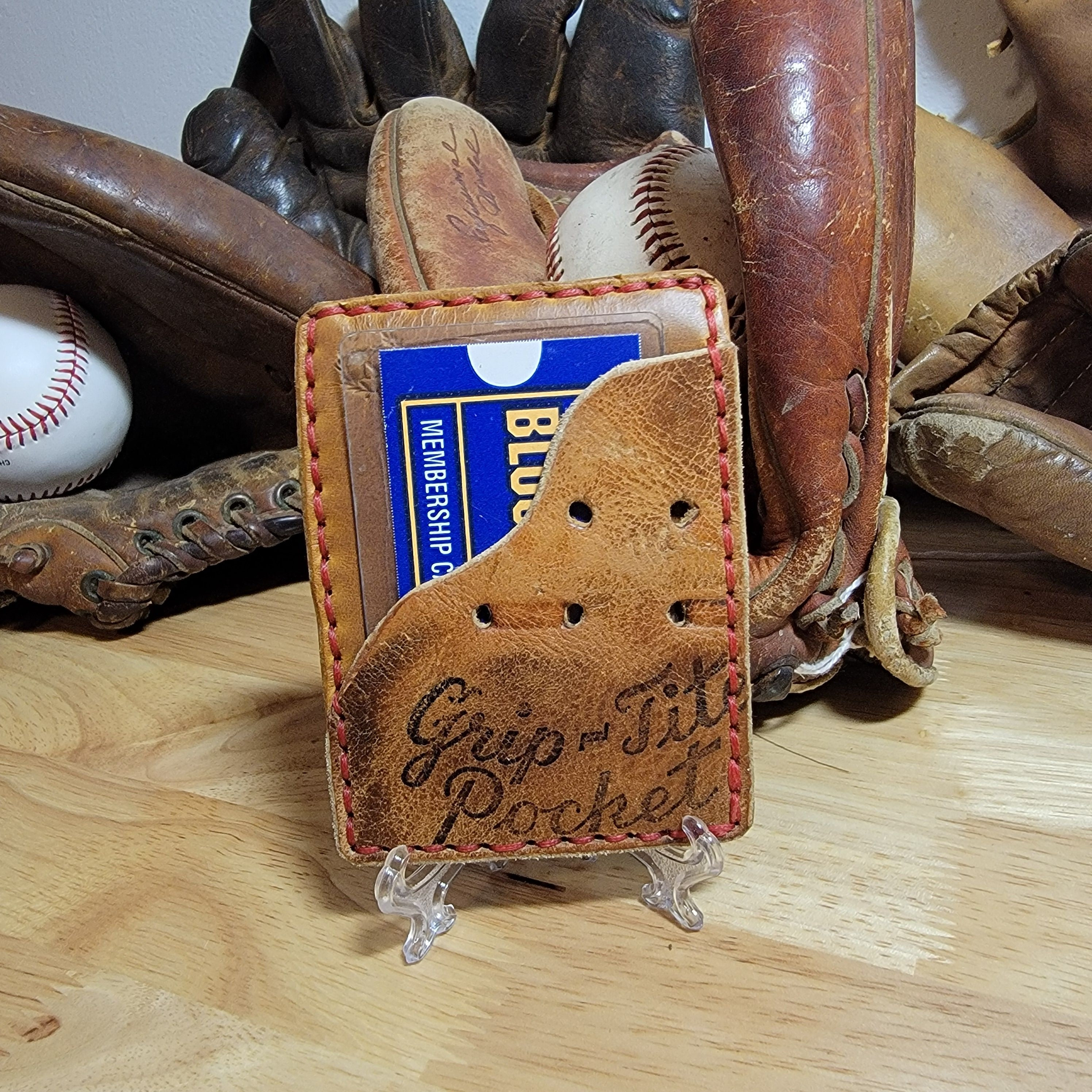 Handmade Repurposed Leather Baseball Glove Minimalist Wallet Slim ...