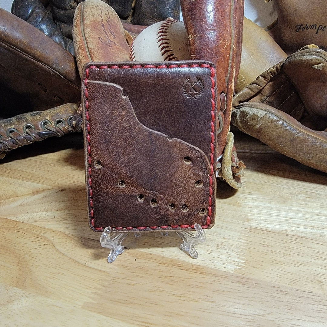 Handmade Repurposed Leather Baseball Glove Minimalist Wallet Slim ...