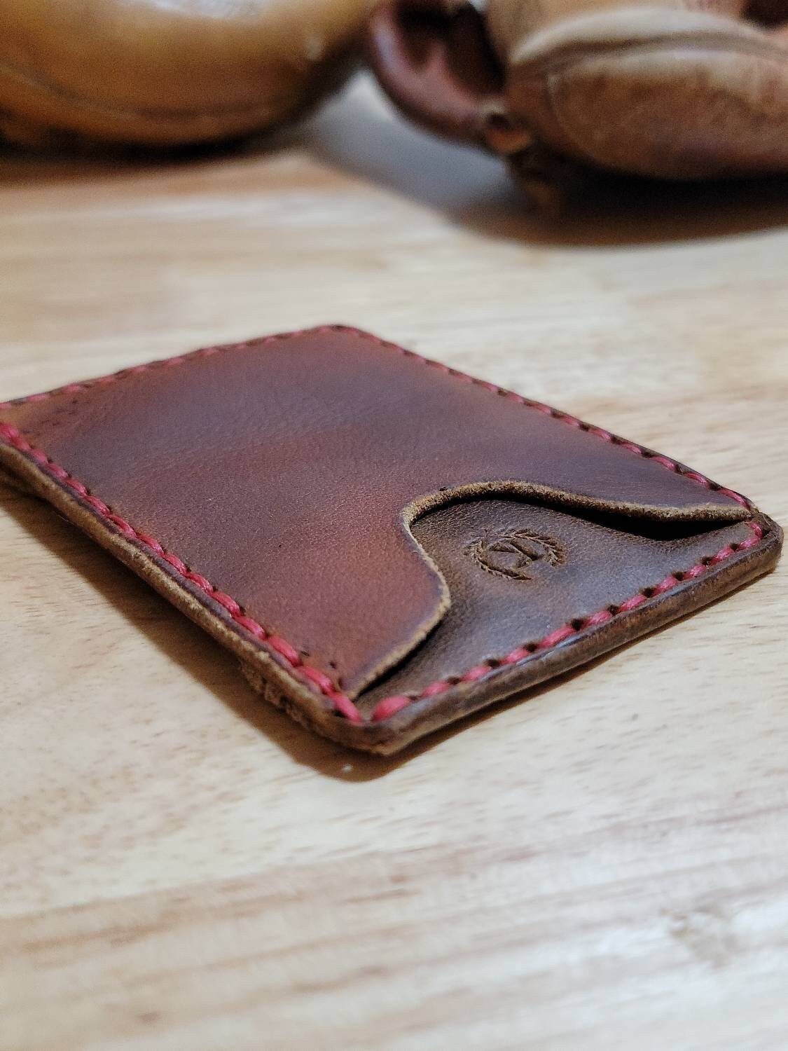 Handmade Leather Baseball Glove Wallet Minimalist Edc Slim Credit Card ...