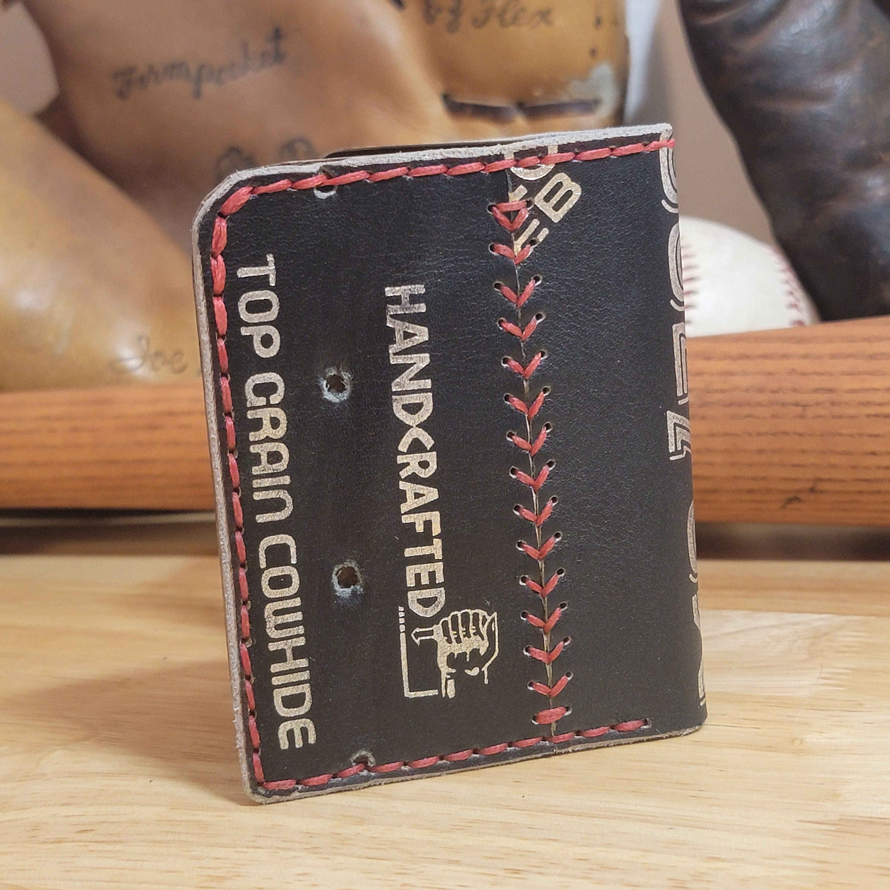 Handmade Repurposed Baseball Glove Leather Card Bifold Wallet Made in ...