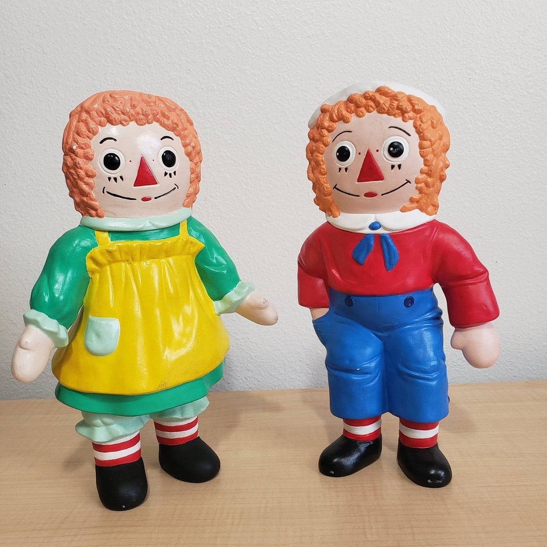 Ceramic Raggedy Ann and Andy Figure Statue Pair - Etsy