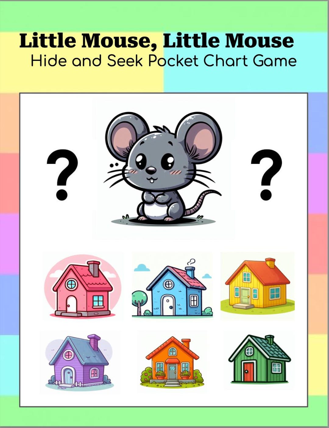 Little Mouse, Little Mouse | Hide & Seek Pocket Chart Game | Color ...