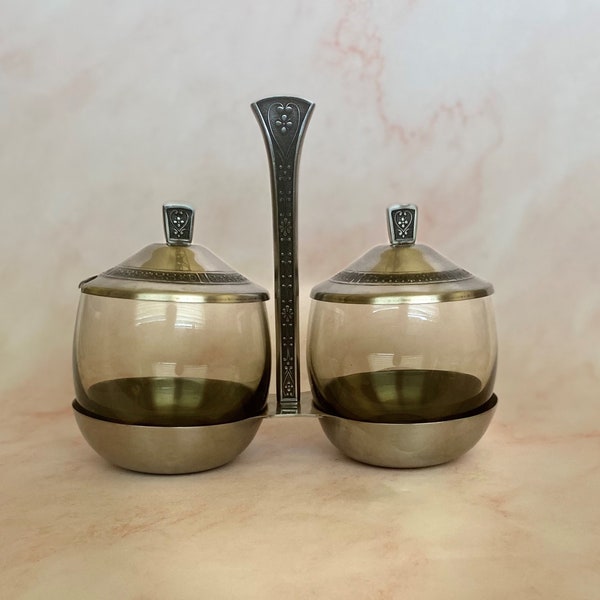 Glass Condiment Set - Etsy