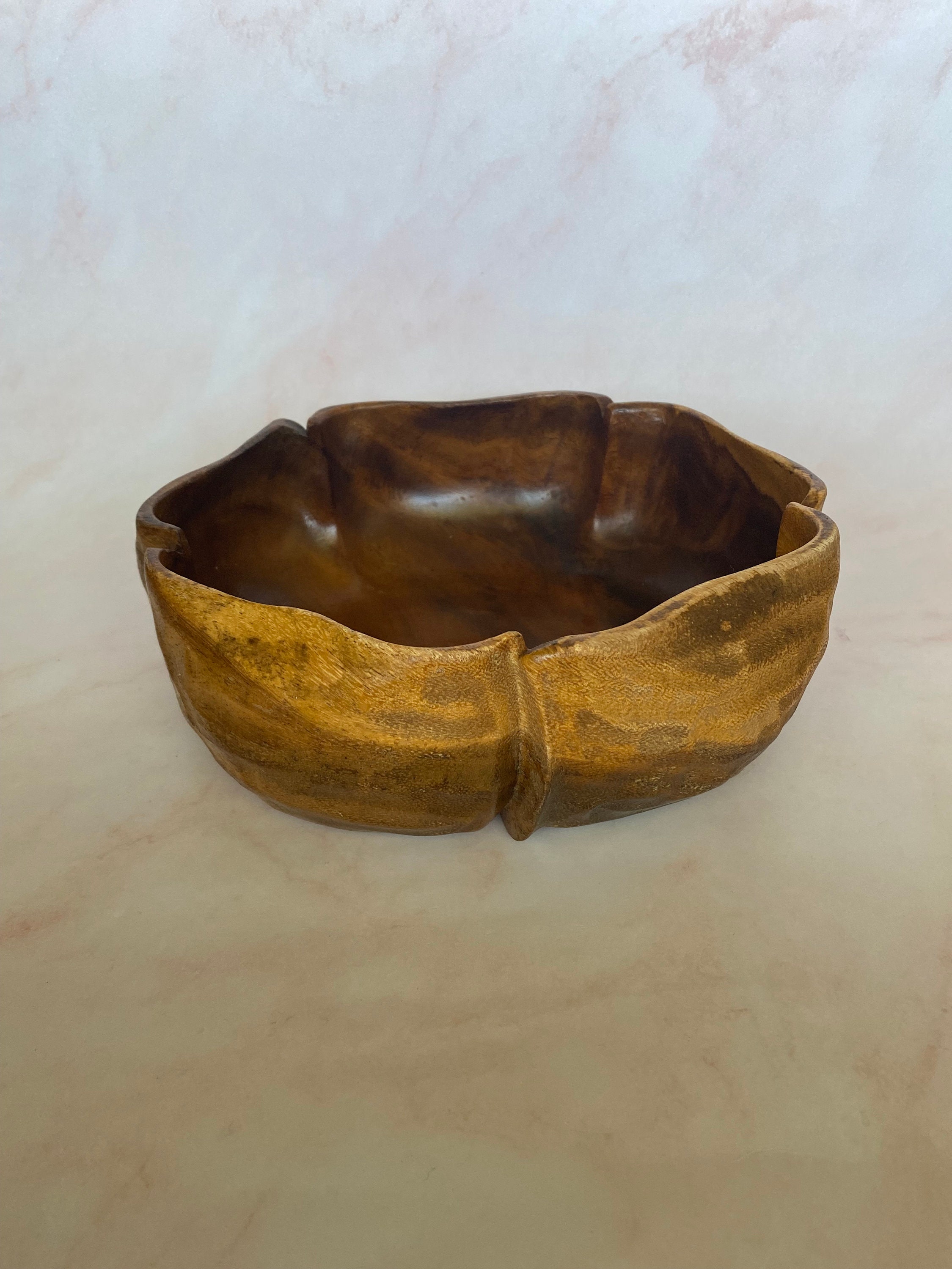 Baskets & Bowls Sorensen Hawaii Monkey pod bowl handcrafted flower ...