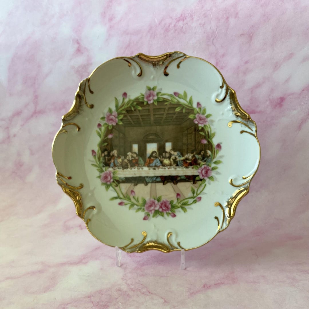 Vintage Last Supper Collectible Wall Plate, Mid-century Porcelain Plate ...