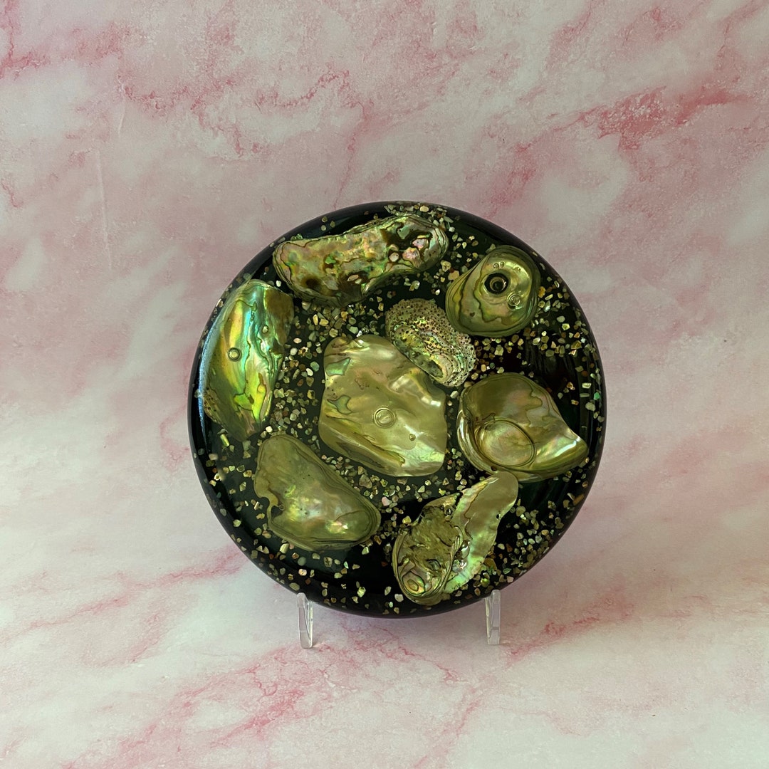 Vintage Abalone Shell Acrylic Resin Trivet/hot Plate by Hyler ...