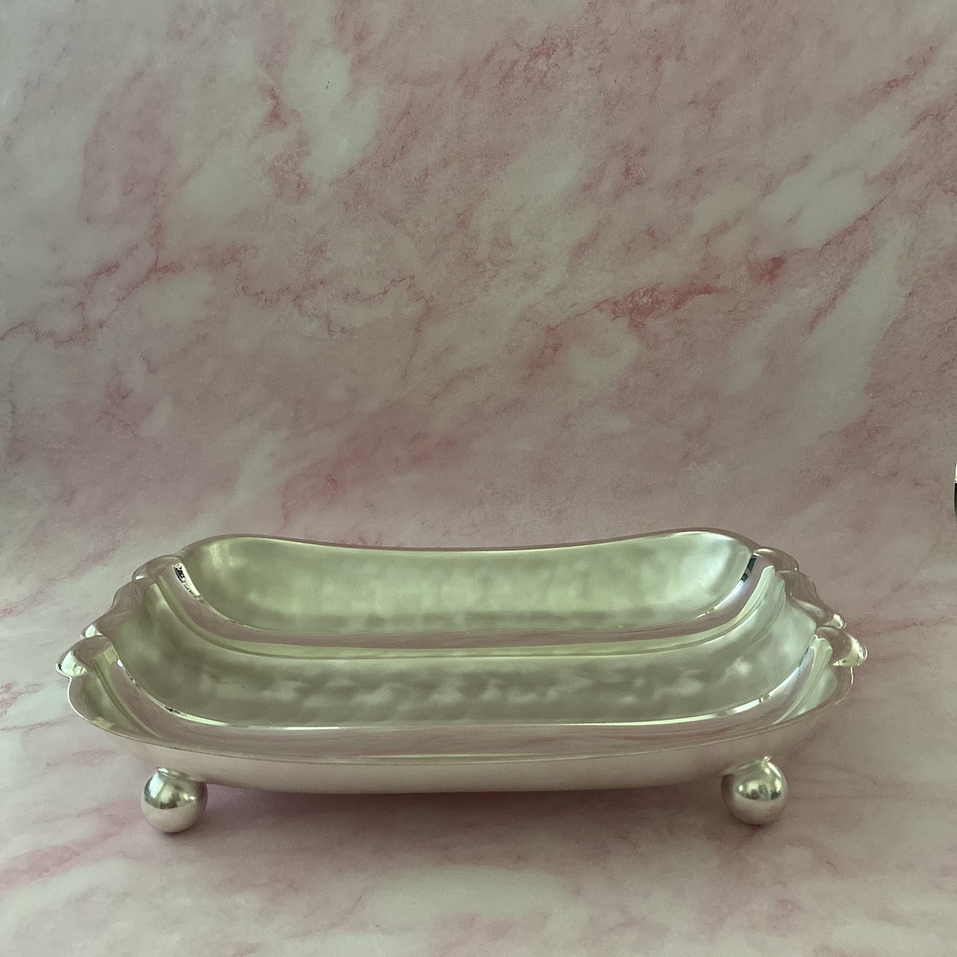 Vintage WMF-IKORA Brushed Silver Plate Footed Serving Tray - Etsy