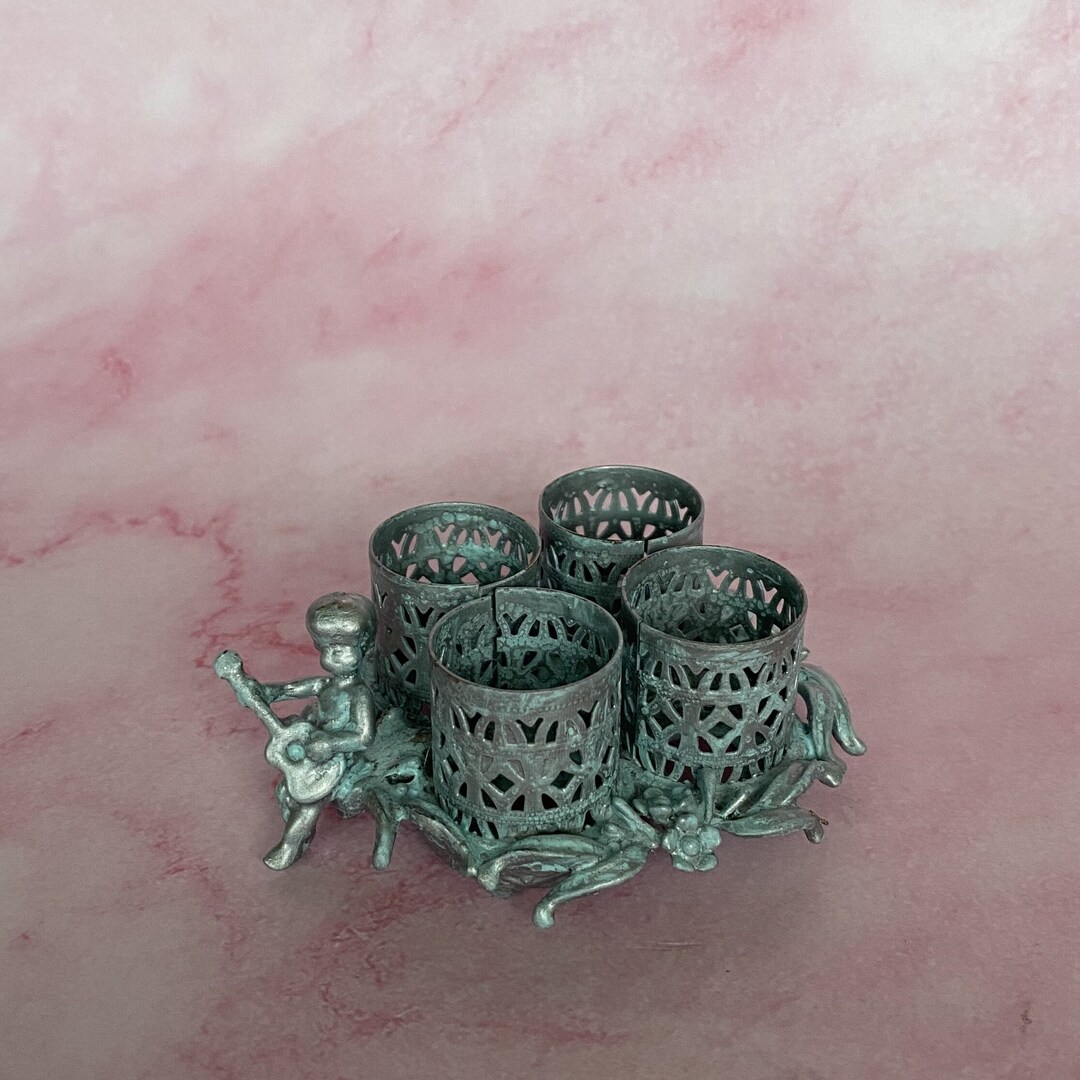 Vintage Refinished Metal Filigree Cherub Lipstick Holder, Upscaled ...